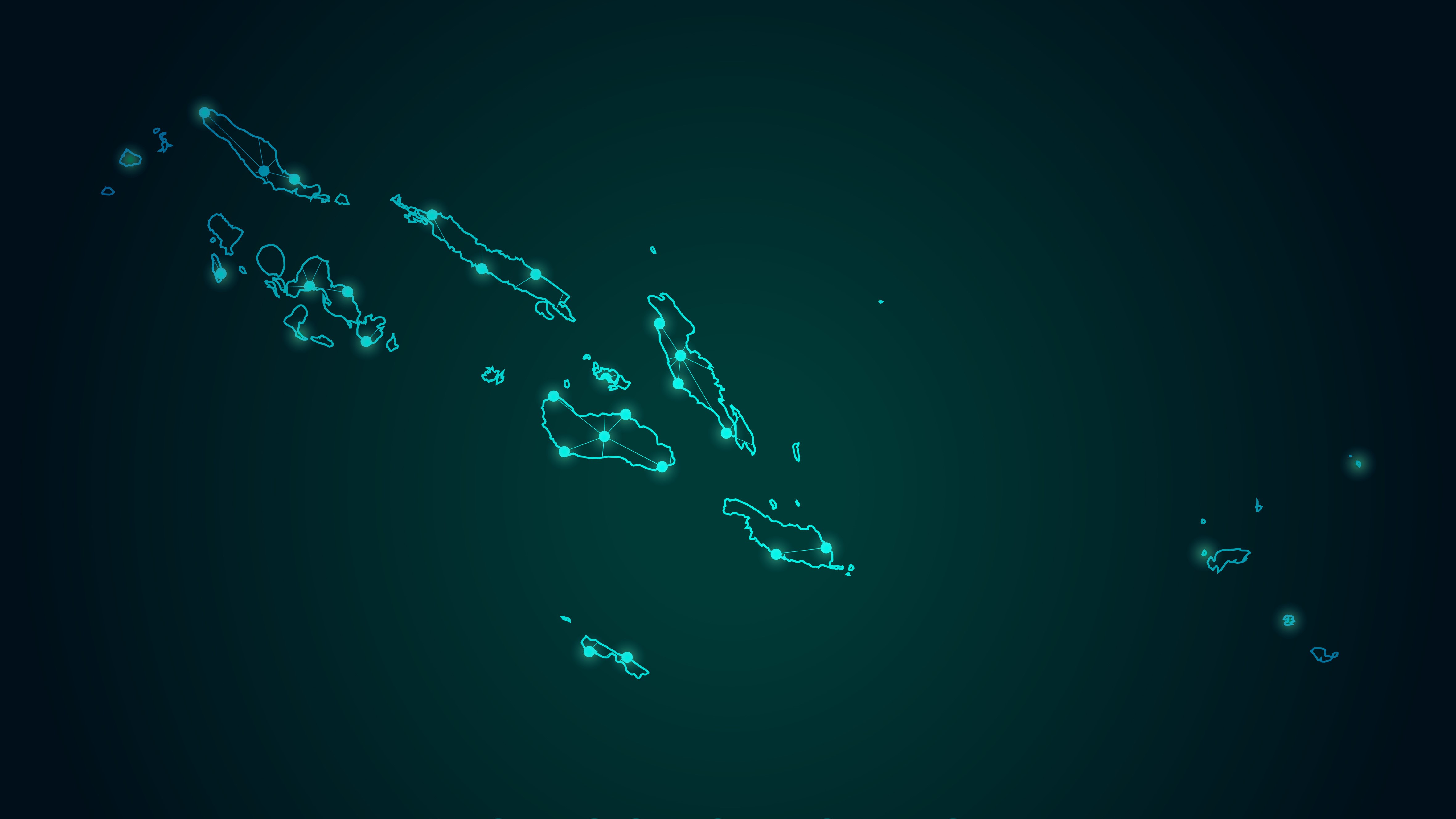 Map of Solomon Island - With glowing point and lines scales on The Dark ...